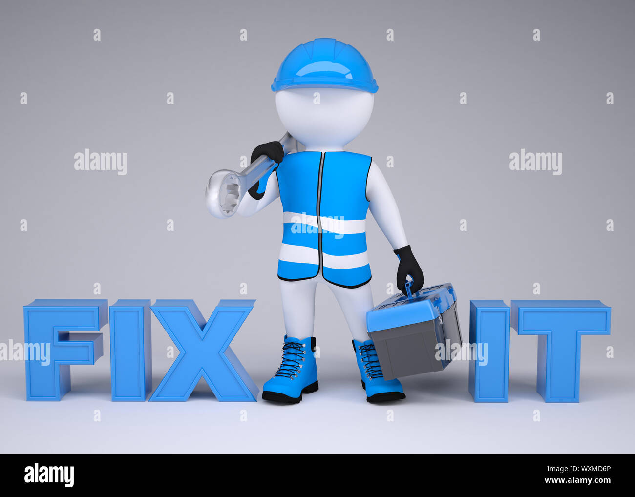 3d man wrench tool box hi-res stock photography and images - Alamy