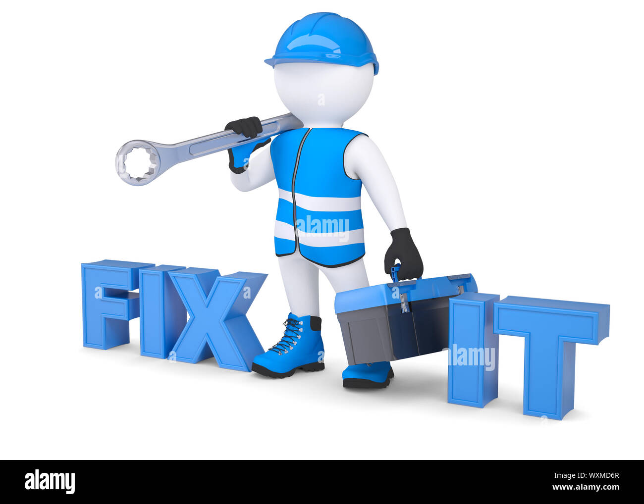 3d man wrench tool box hi-res stock photography and images - Alamy