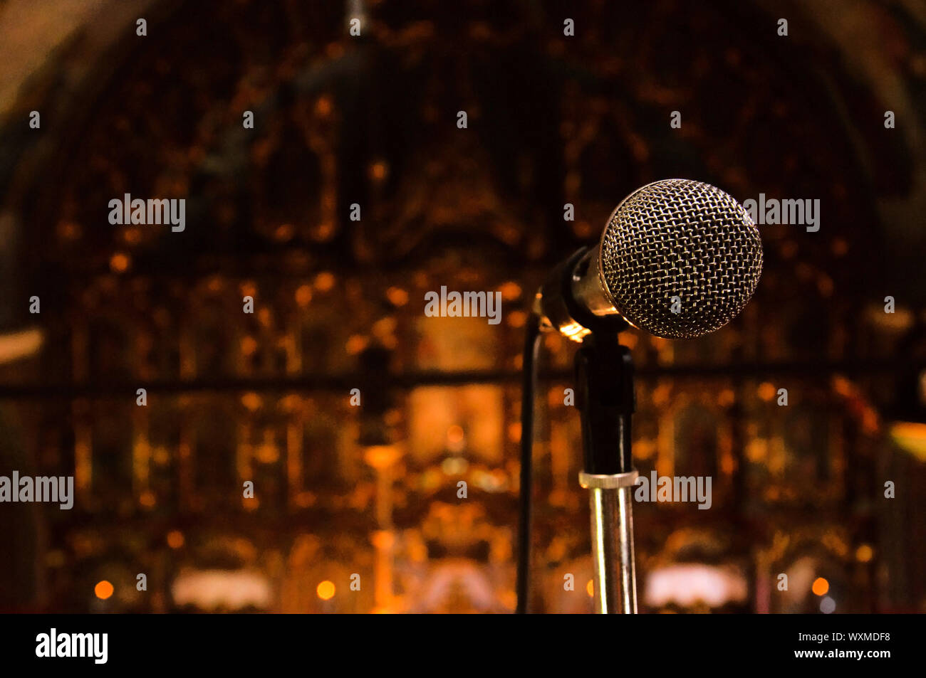 Mic in the church Stock Photo - Alamy