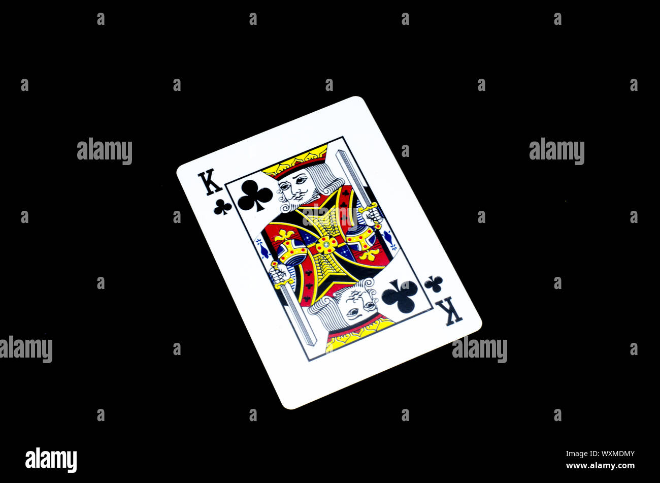 king clover card isolated on black background Stock Photo - Alamy