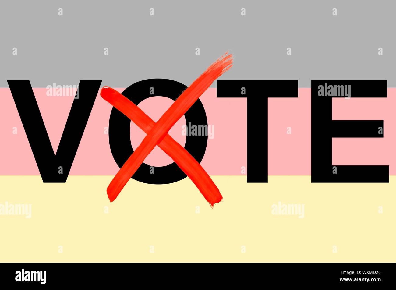 Illustration of the word Vote with the German flag in the background as ...
