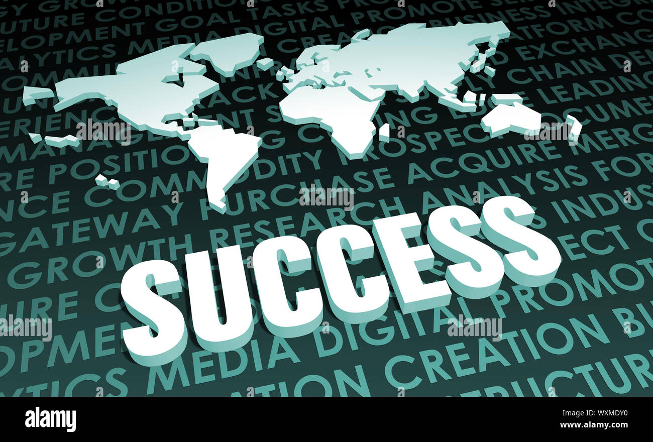 Success Industry Global Standard on 3D Map Stock Photo - Alamy