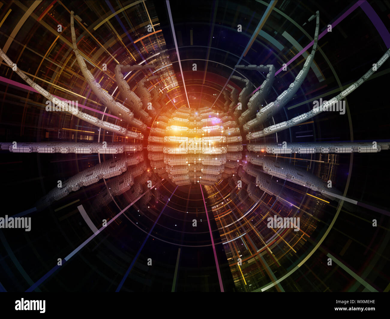 Fractal Spider series. Arrangement of fractal elements and grids for ...
