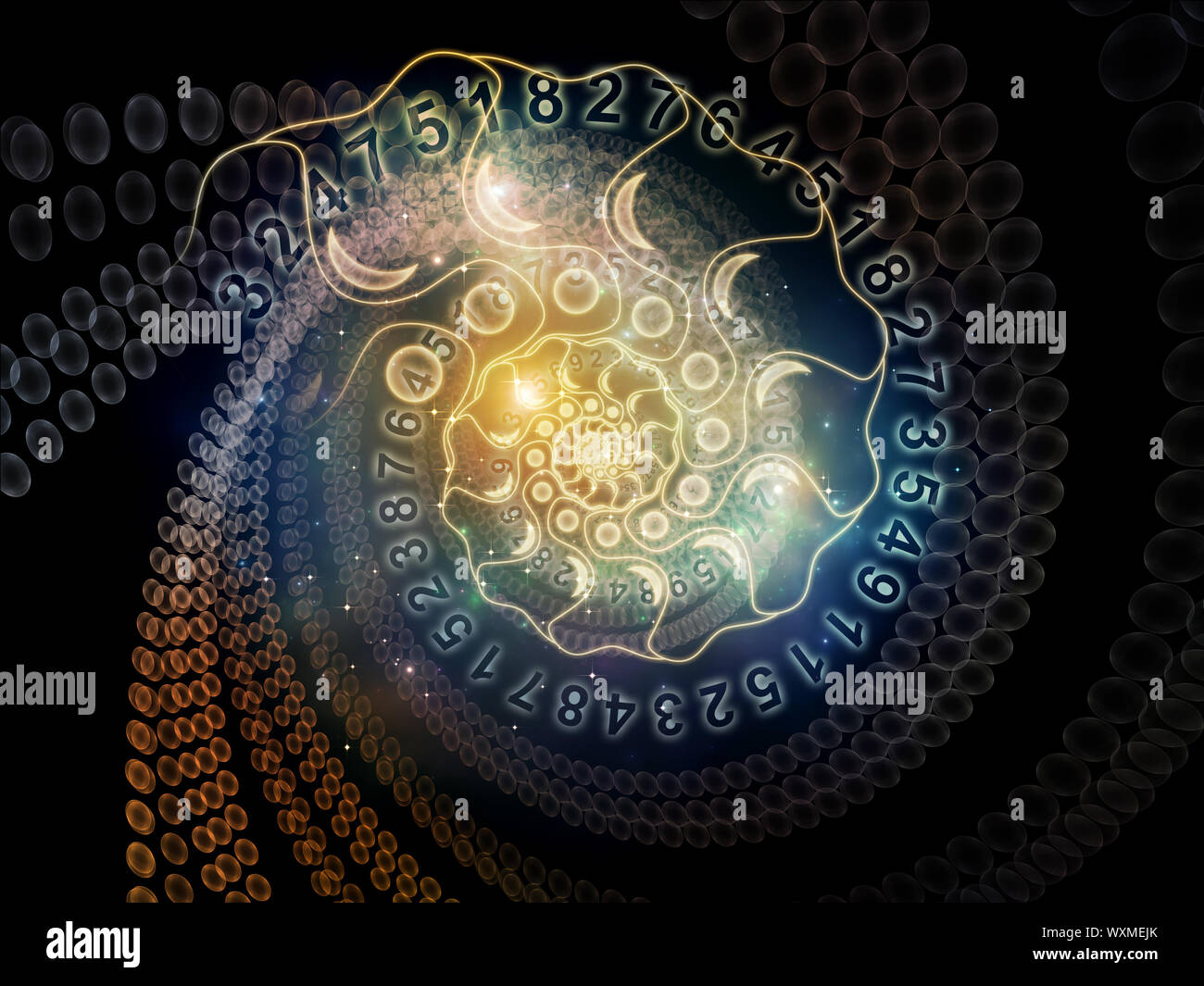 Abstract composition of spiral elements suitable as element in projects ...