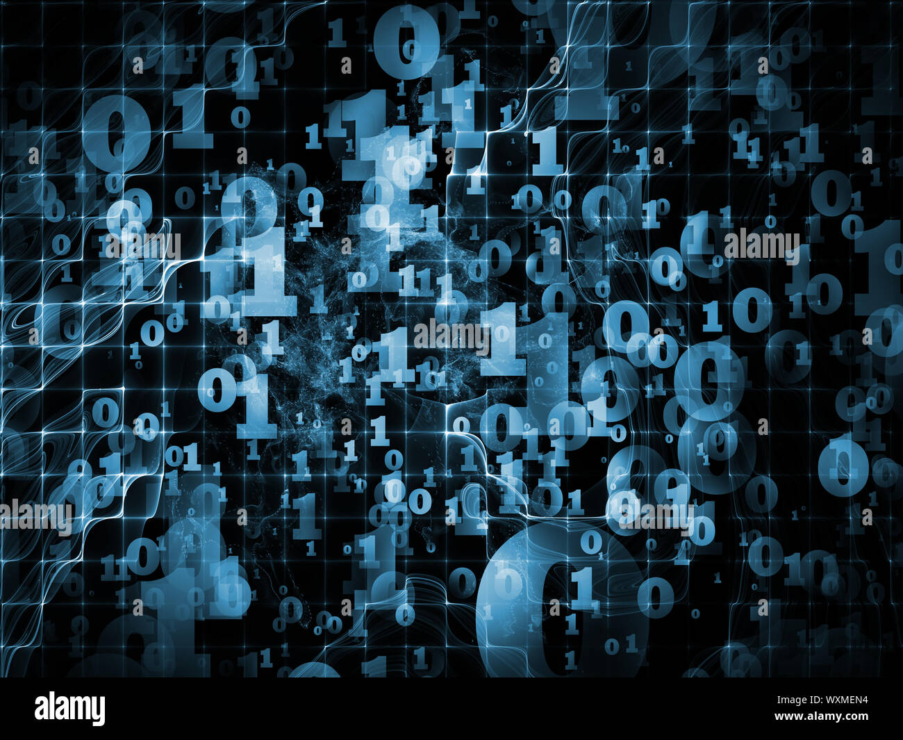 Number in Space series. Arrangement of numbers, fractal textures and ...