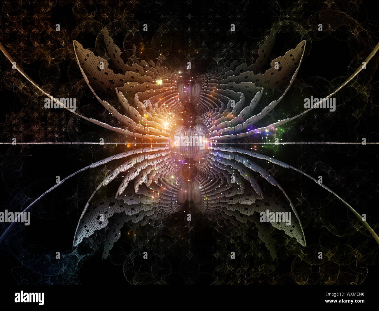 Fractal Spider series. Arrangement of fractal elements and grids for ...