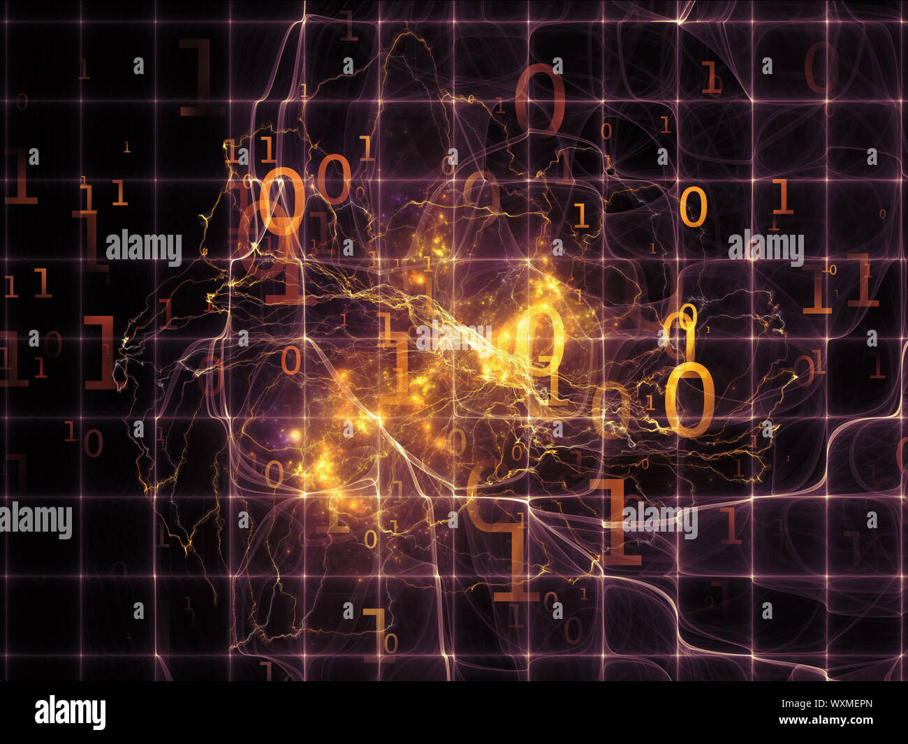 Number in Space series. Artistic background made of numbers, fractal ...