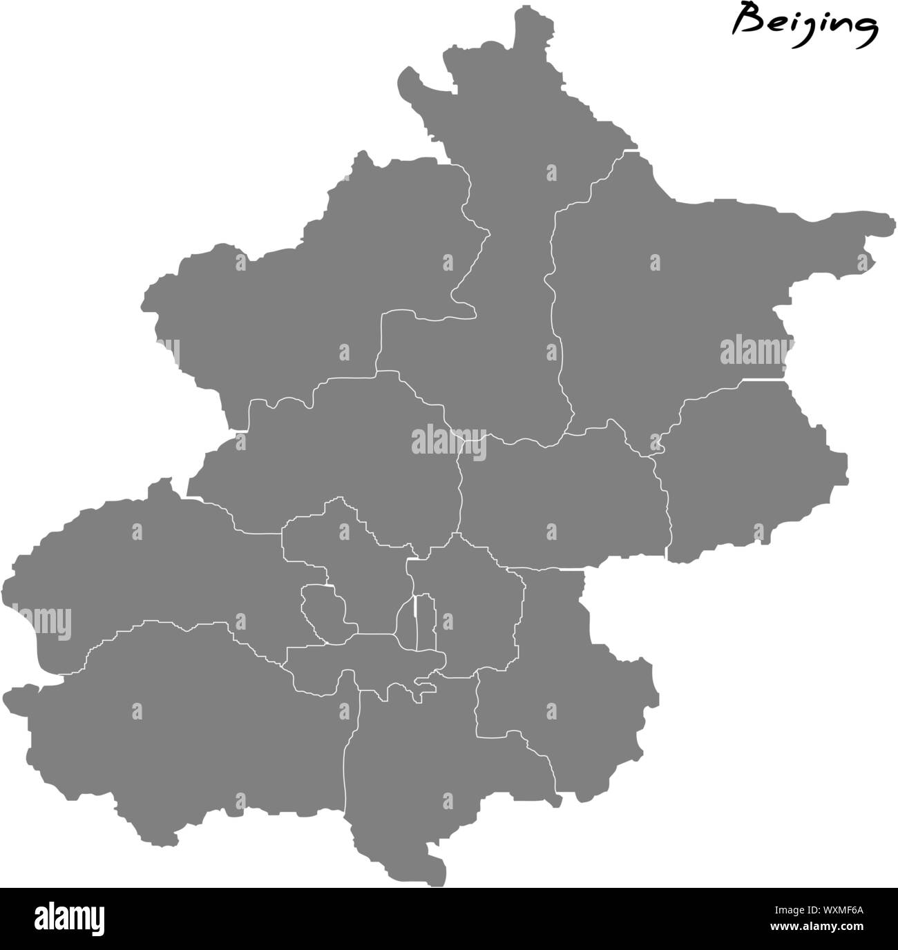 Beijing High quality map. Vector illustration Stock Vector Image & Art ...