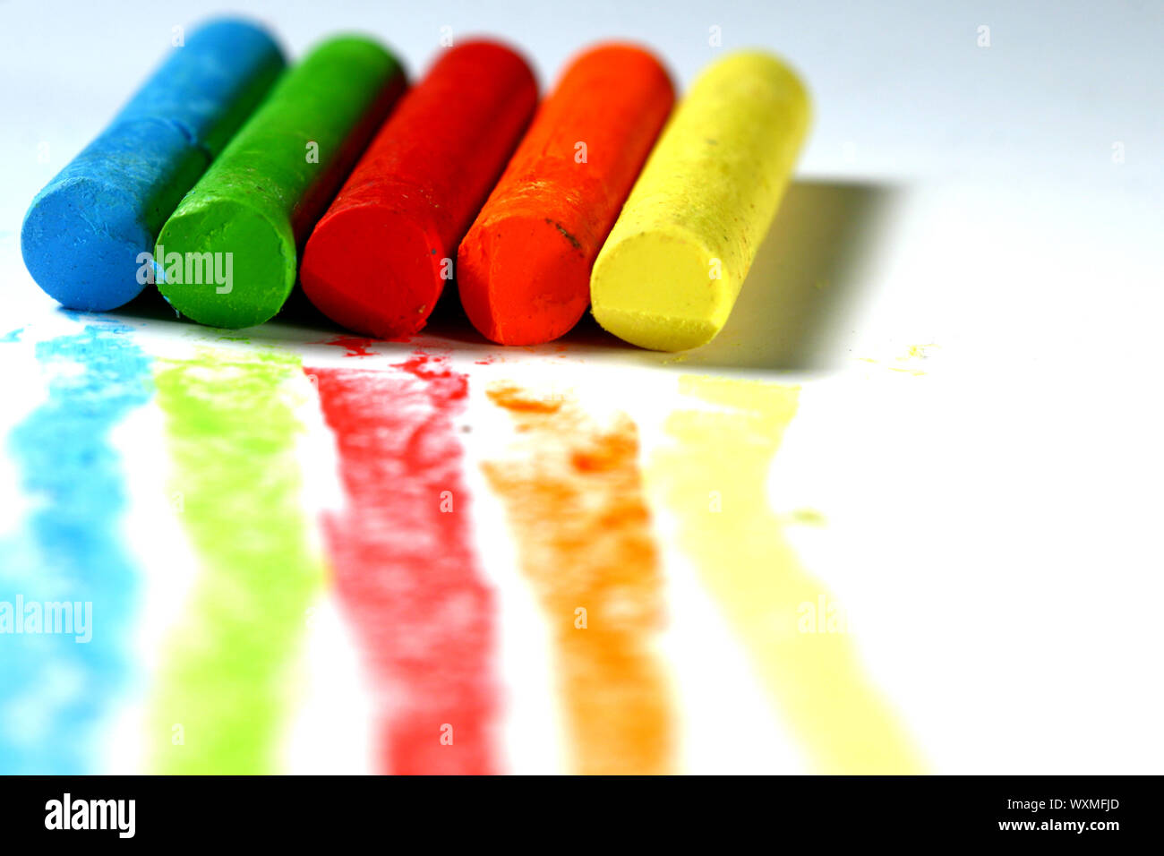 colored paint hand art on white paper Stock Photo - Alamy