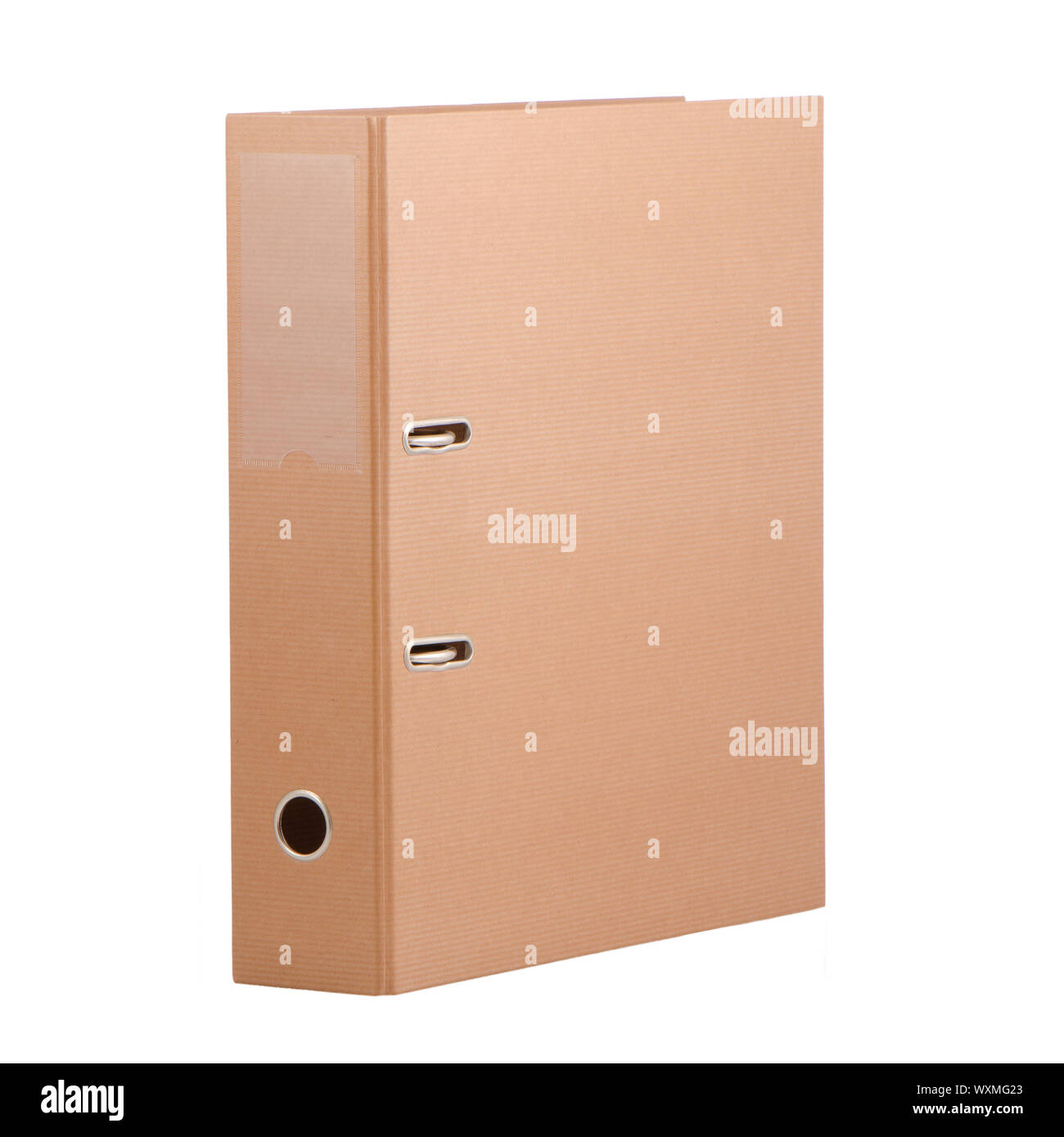 One brown binder isolated on white background Stock Photo - Alamy