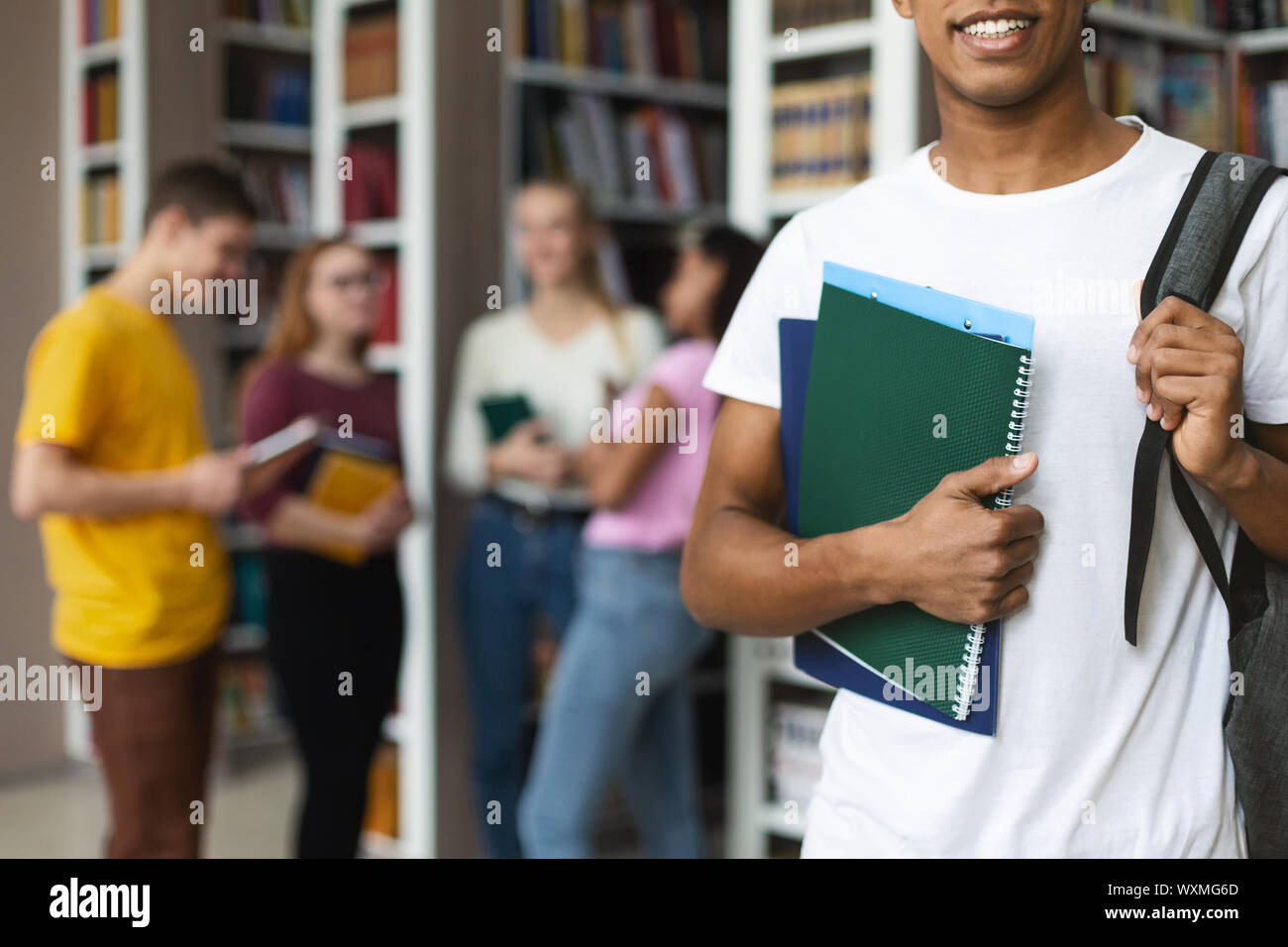 African american student standing in front of classmates Stock Photo ...