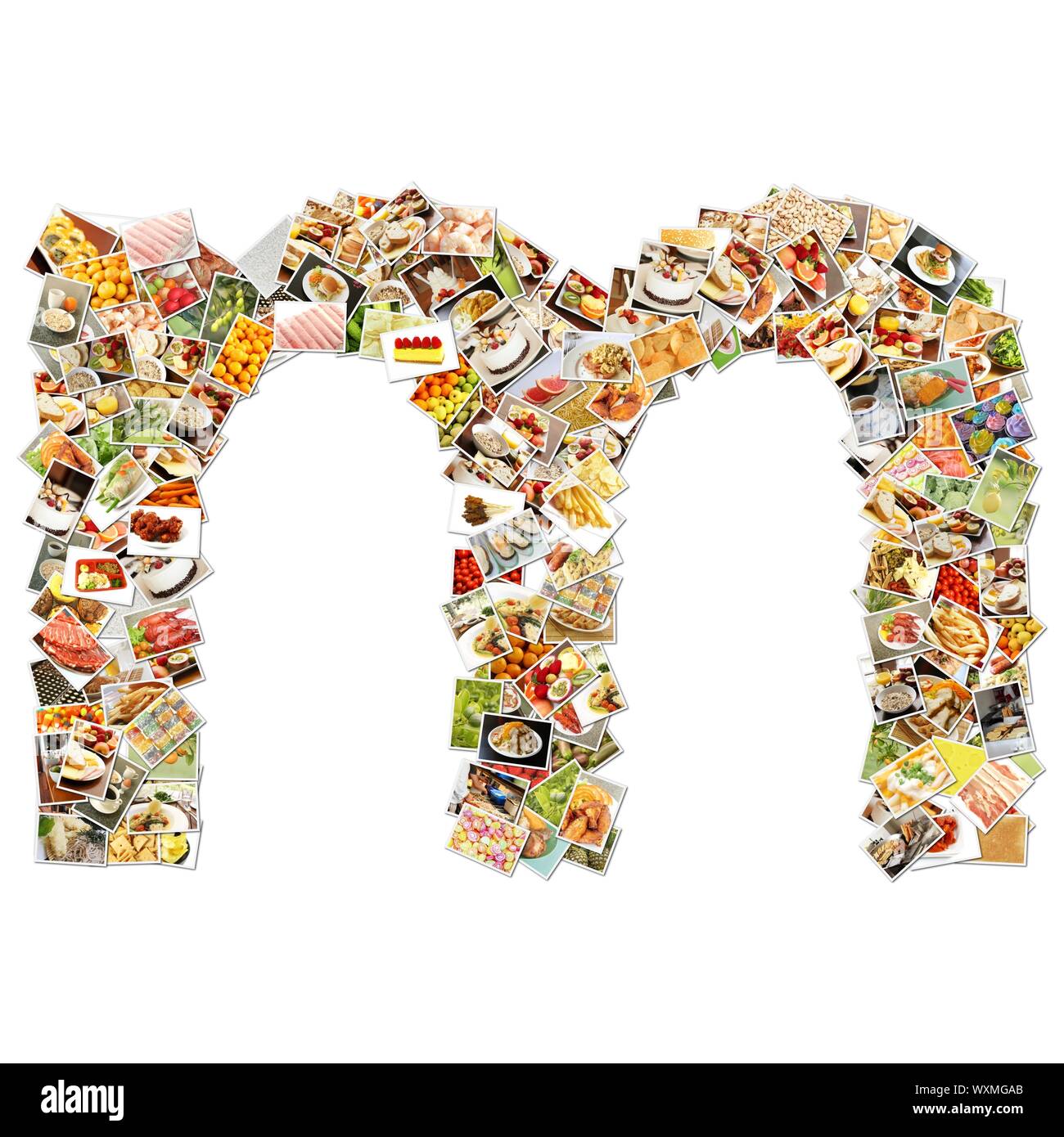 Letter food collage concept art Cut Out Stock Images & Pictures - Alamy