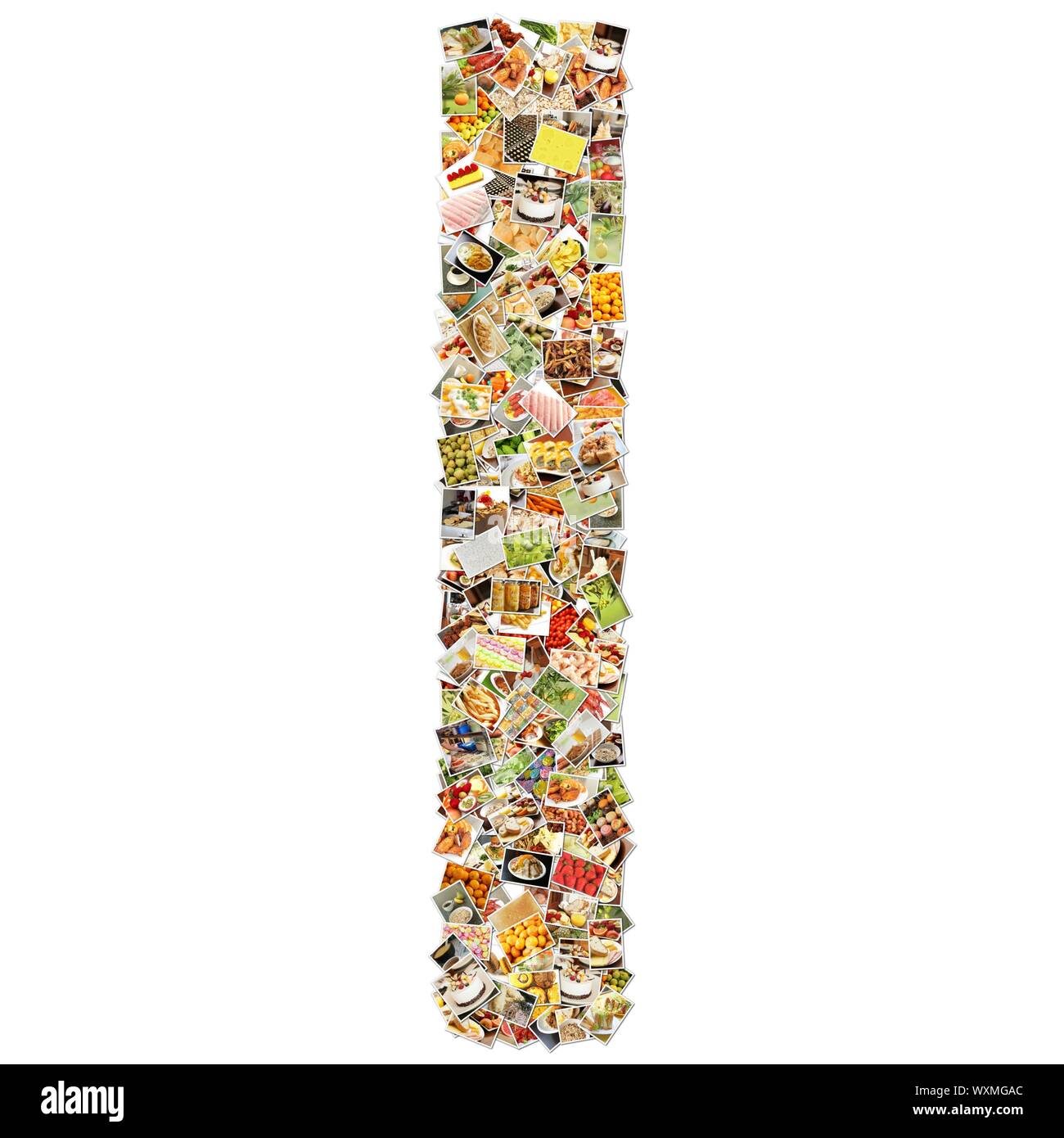 Letter food collage concept art Cut Out Stock Images & Pictures - Alamy