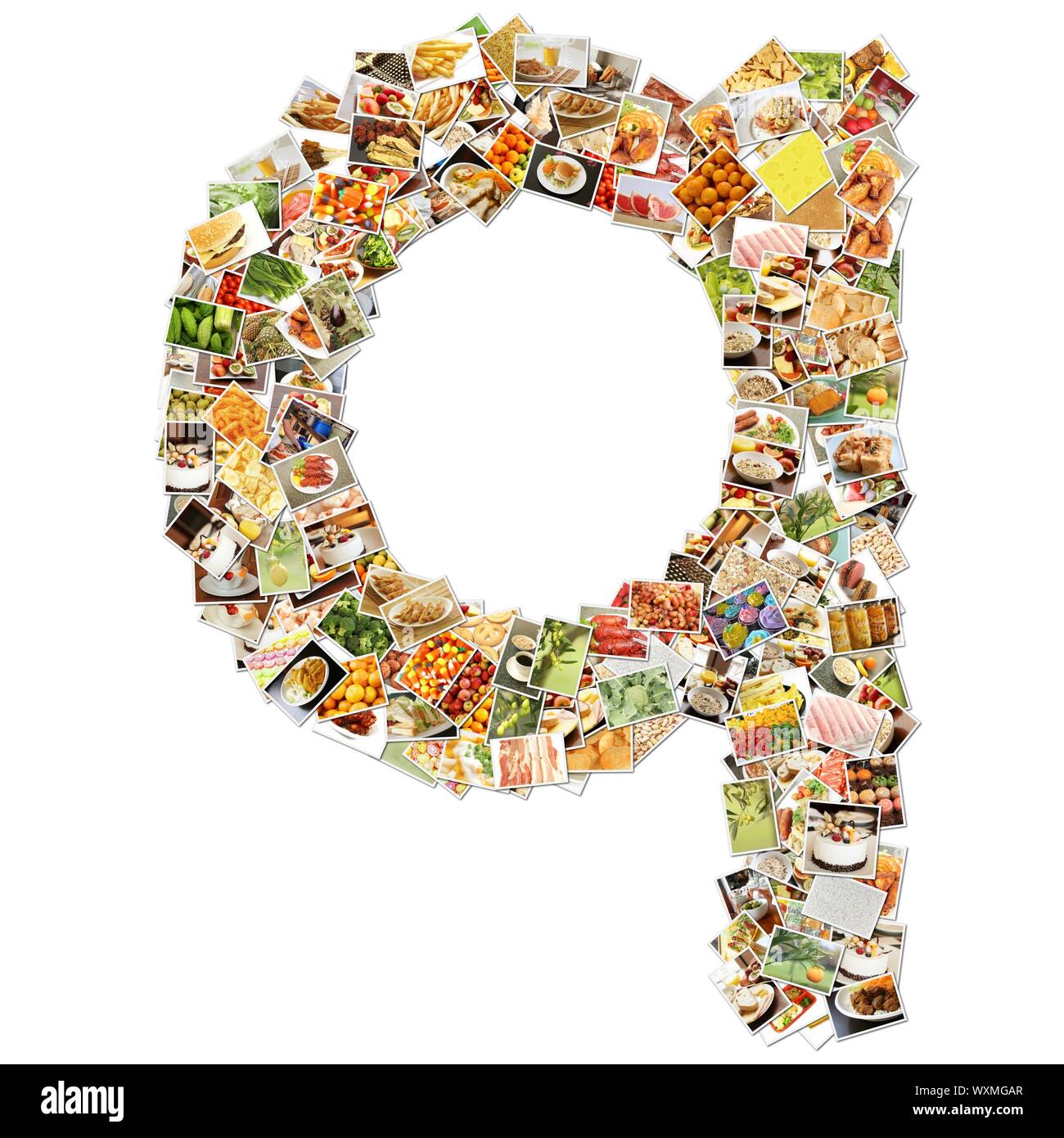Letter food collage concept art Cut Out Stock Images & Pictures - Alamy