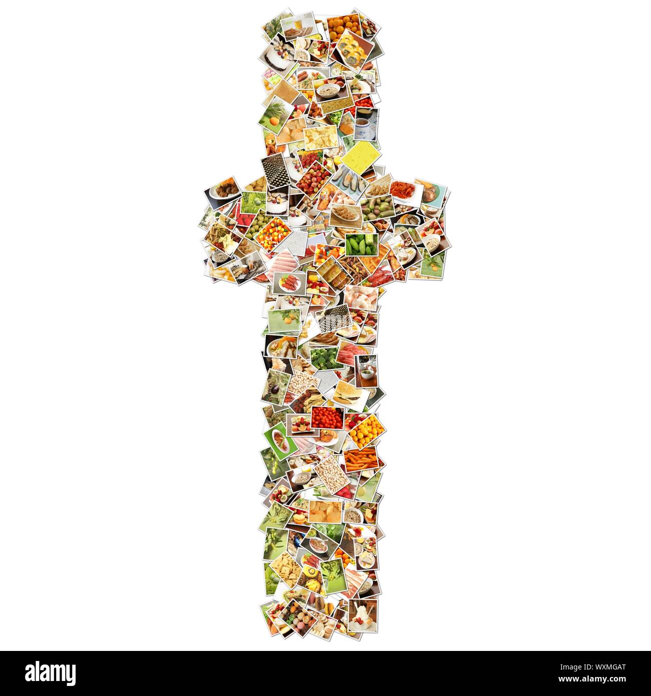 Letter food collage concept art Cut Out Stock Images & Pictures - Alamy