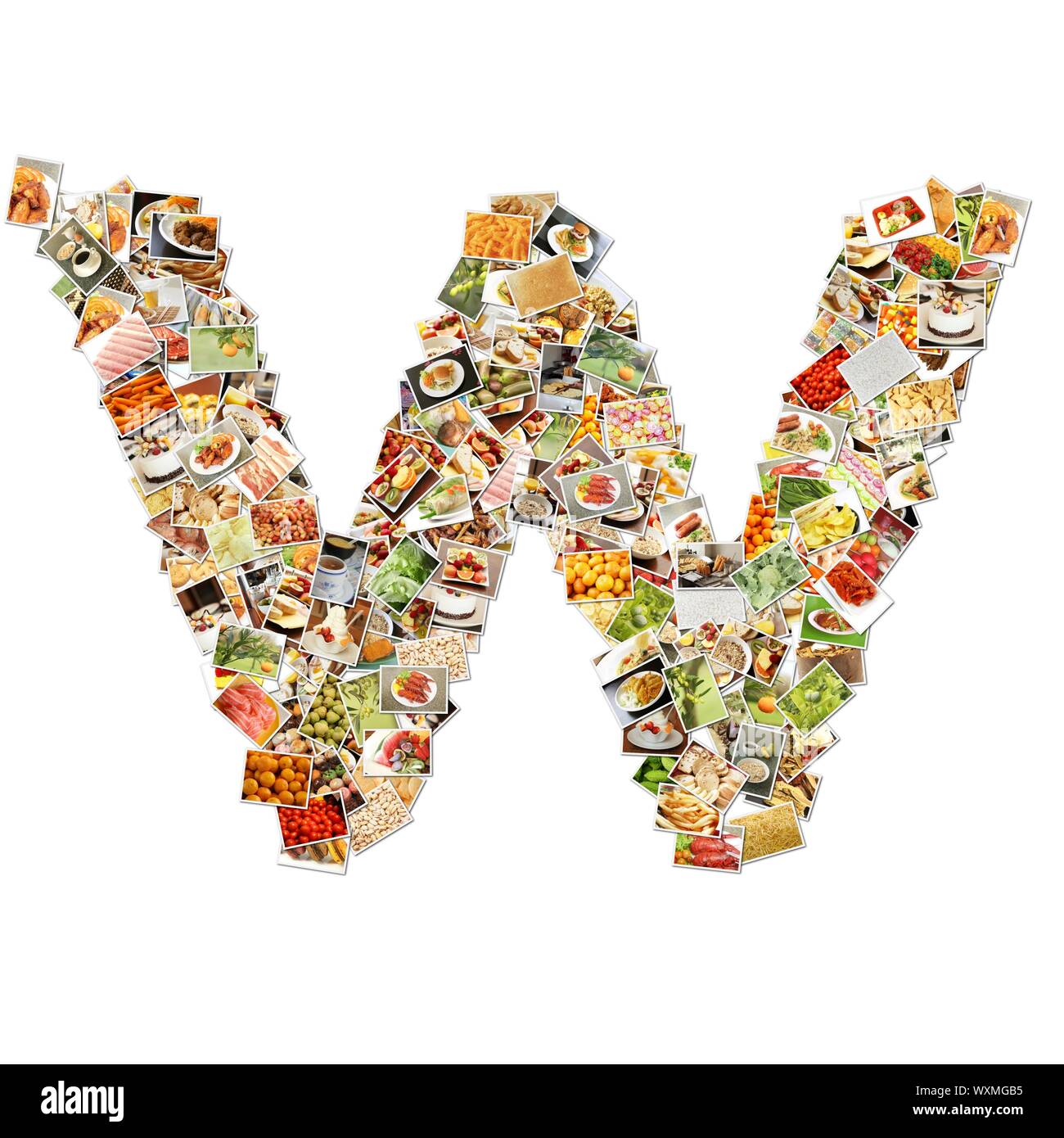 Letter food collage concept art Cut Out Stock Images & Pictures - Alamy