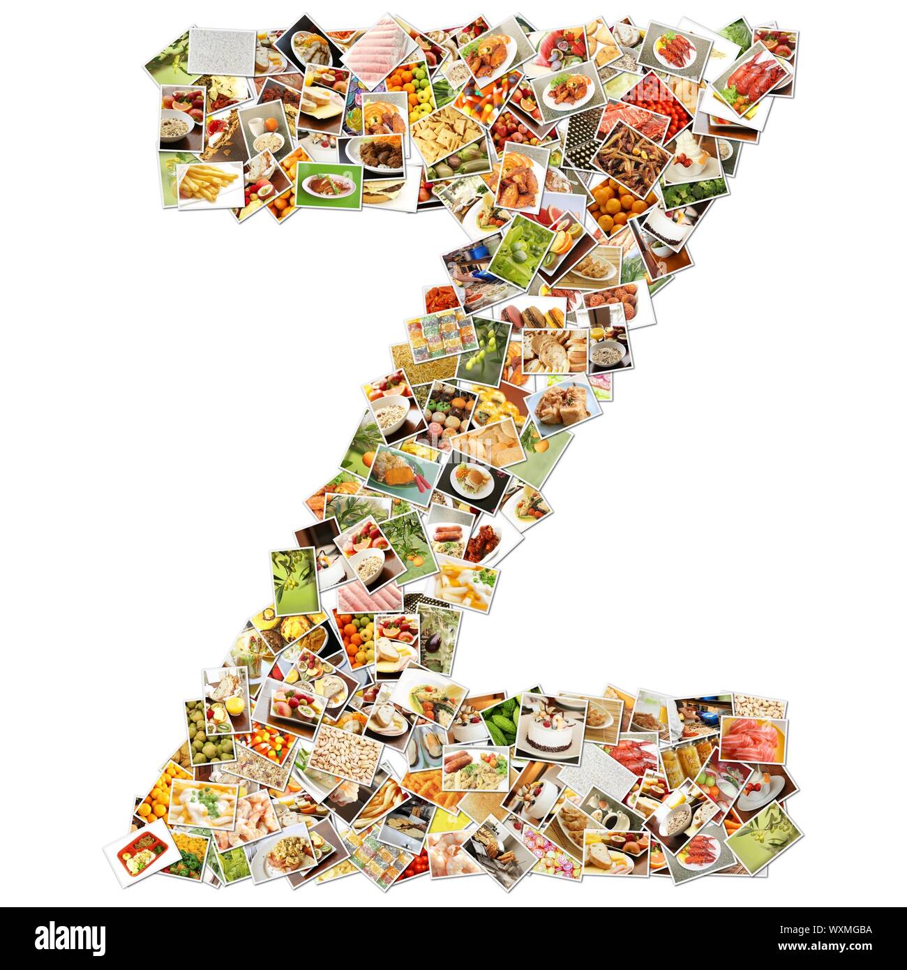 Letter food collage concept art Cut Out Stock Images & Pictures - Alamy
