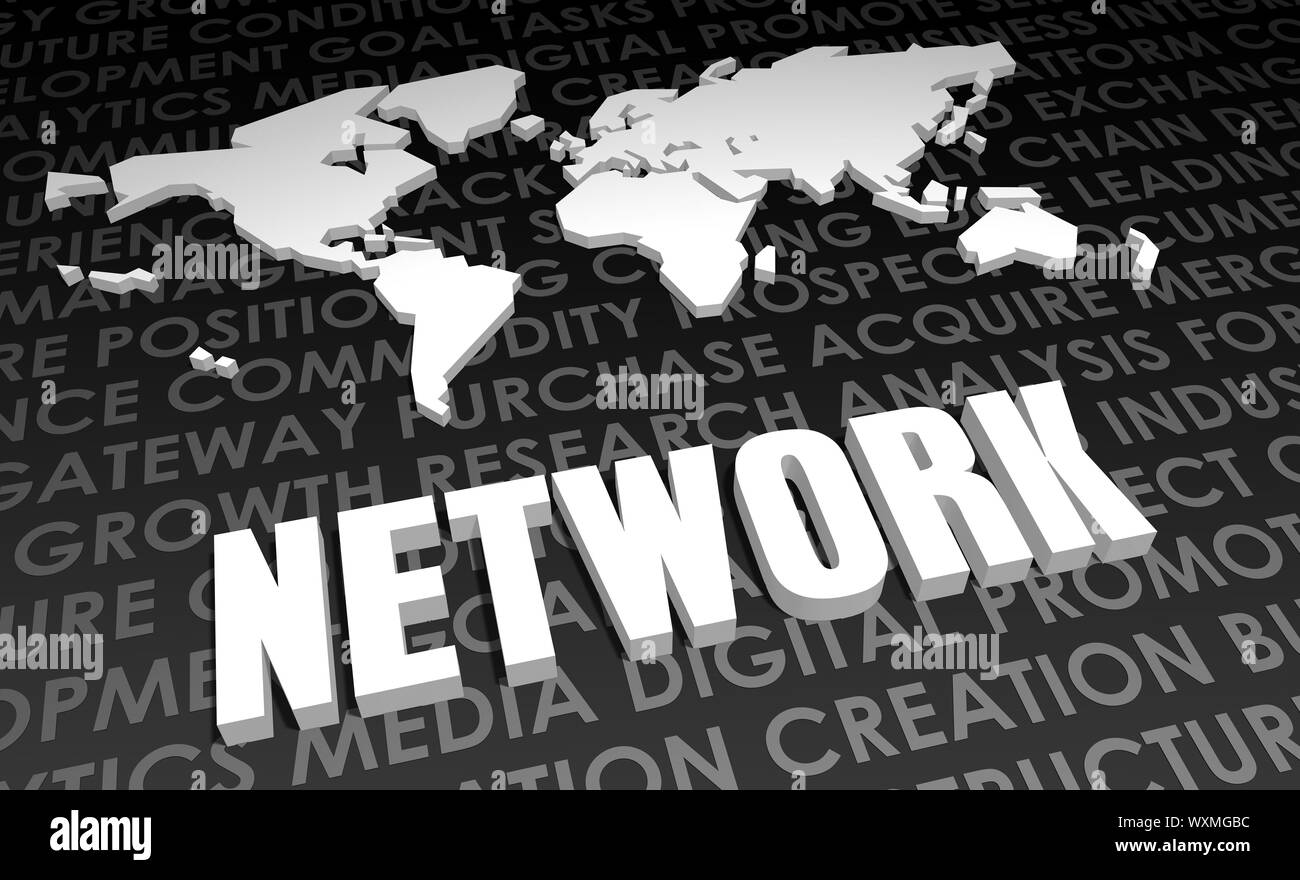 Network Industry Global Standard on 3D Map Stock Photo - Alamy