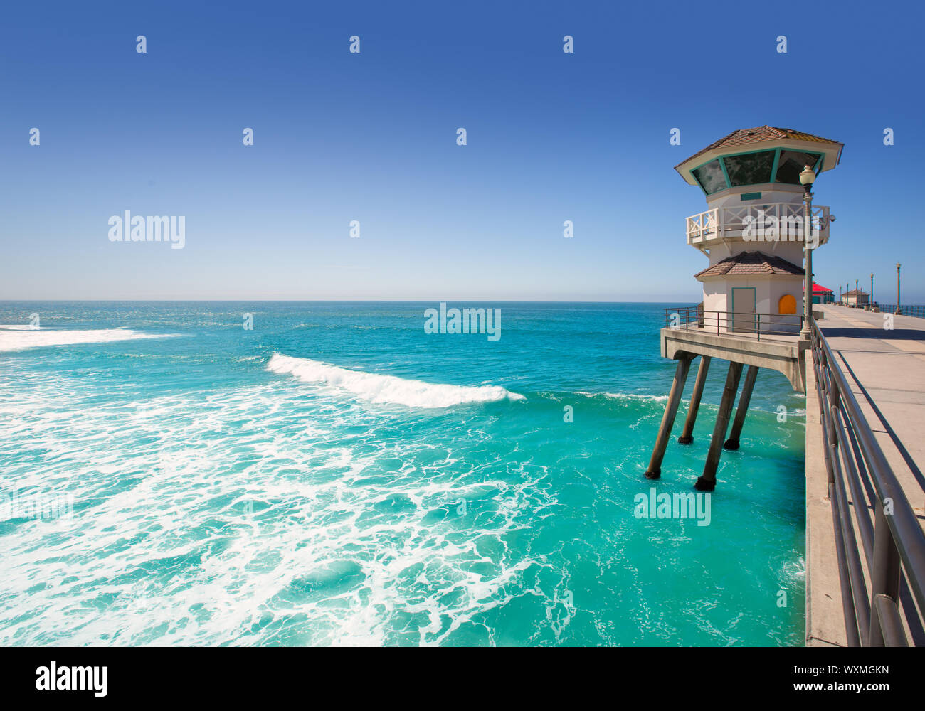Huntington beach main lifeguard tower Surf City California USA Stock ...