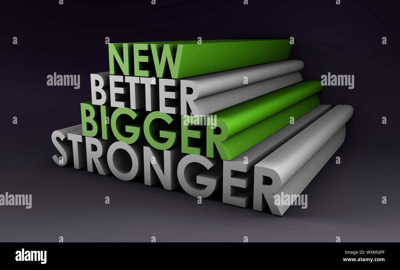 Bigger Better and Faster Product as a Concept Stock Photo - Alamy