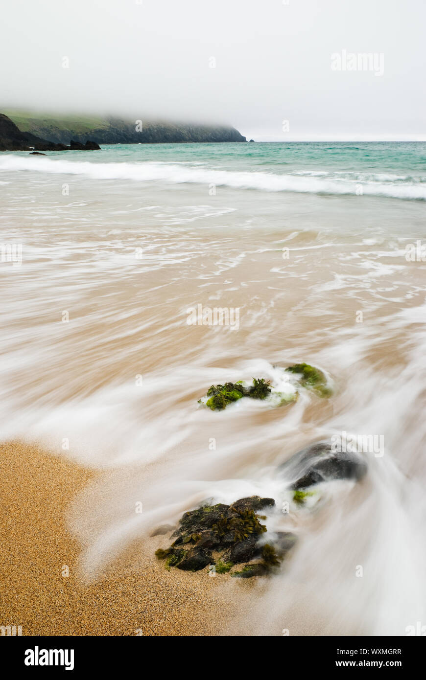 Foggy weather over Atlantic Ocean in Slea Head, Dingle Peninsula ...