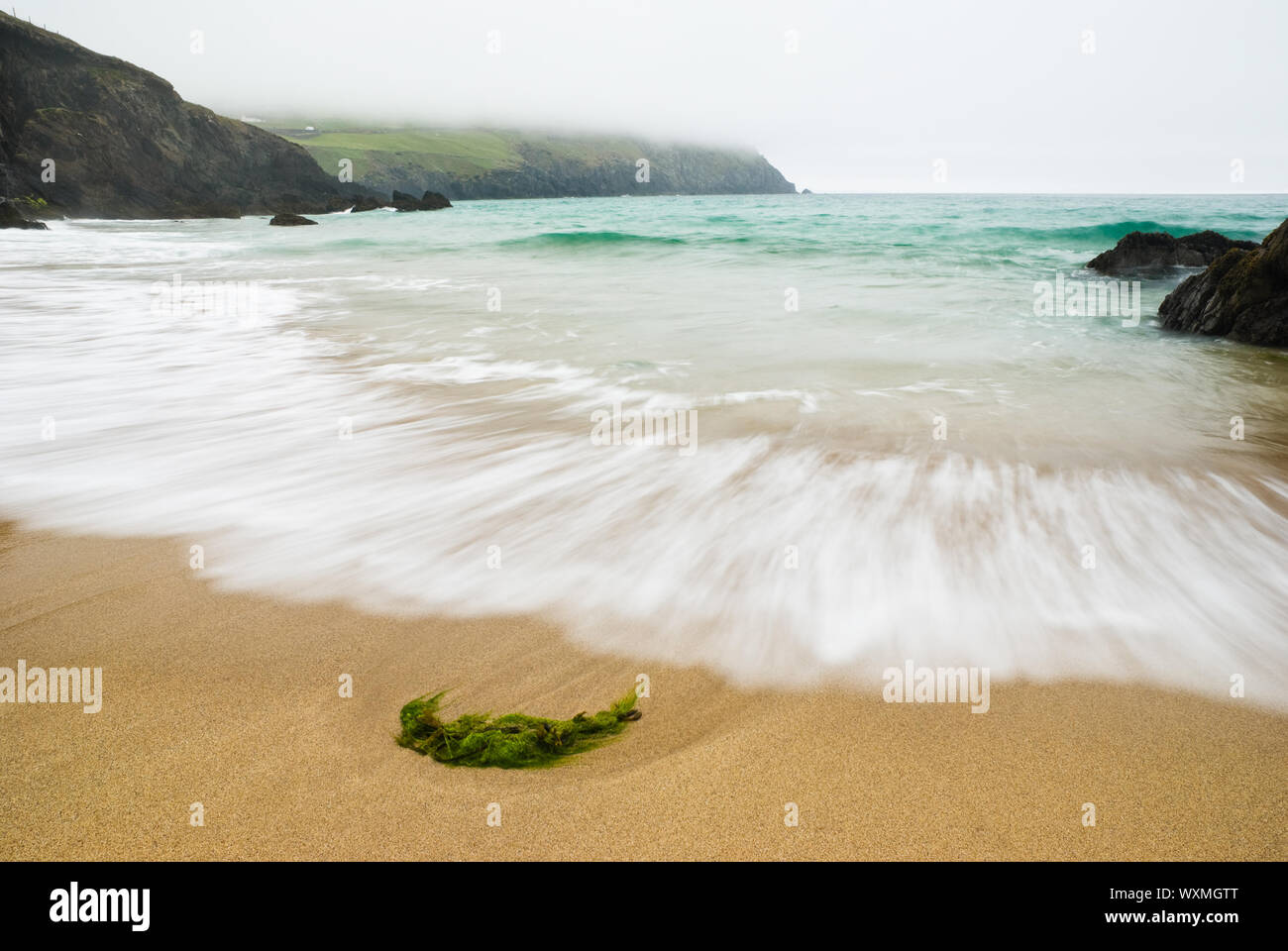Foggy weather over Atlantic Ocean in Slea Head, Dingle Peninsula ...