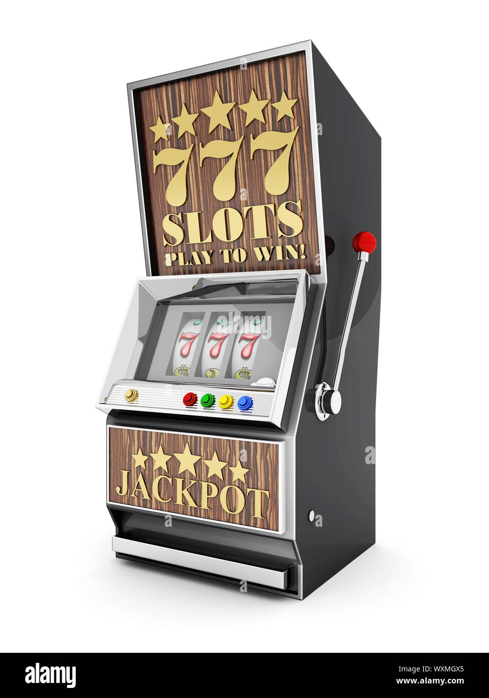 slot machine, gamble machine on a white background Stock Photo - Alamy