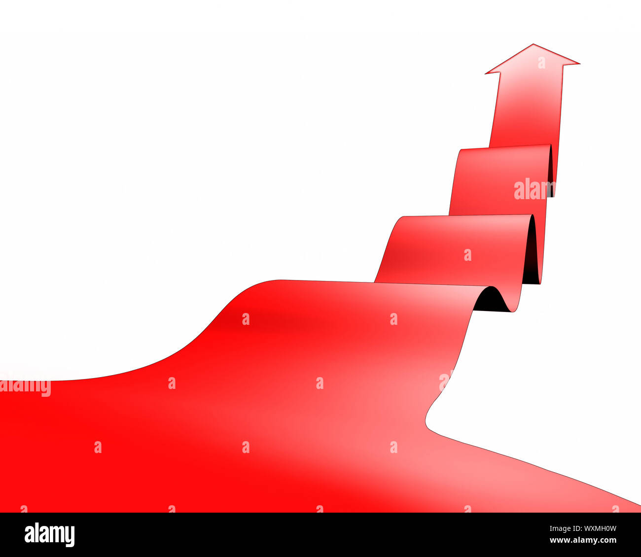 Red arrow 3d curve hi-res stock photography and images - Alamy