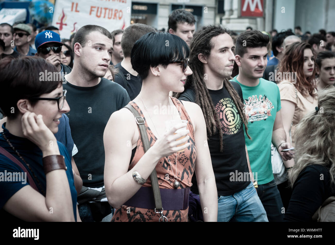 MILAN, ITALY - MAY 1: labor day held in Milan on May 1, 2013. Every ...