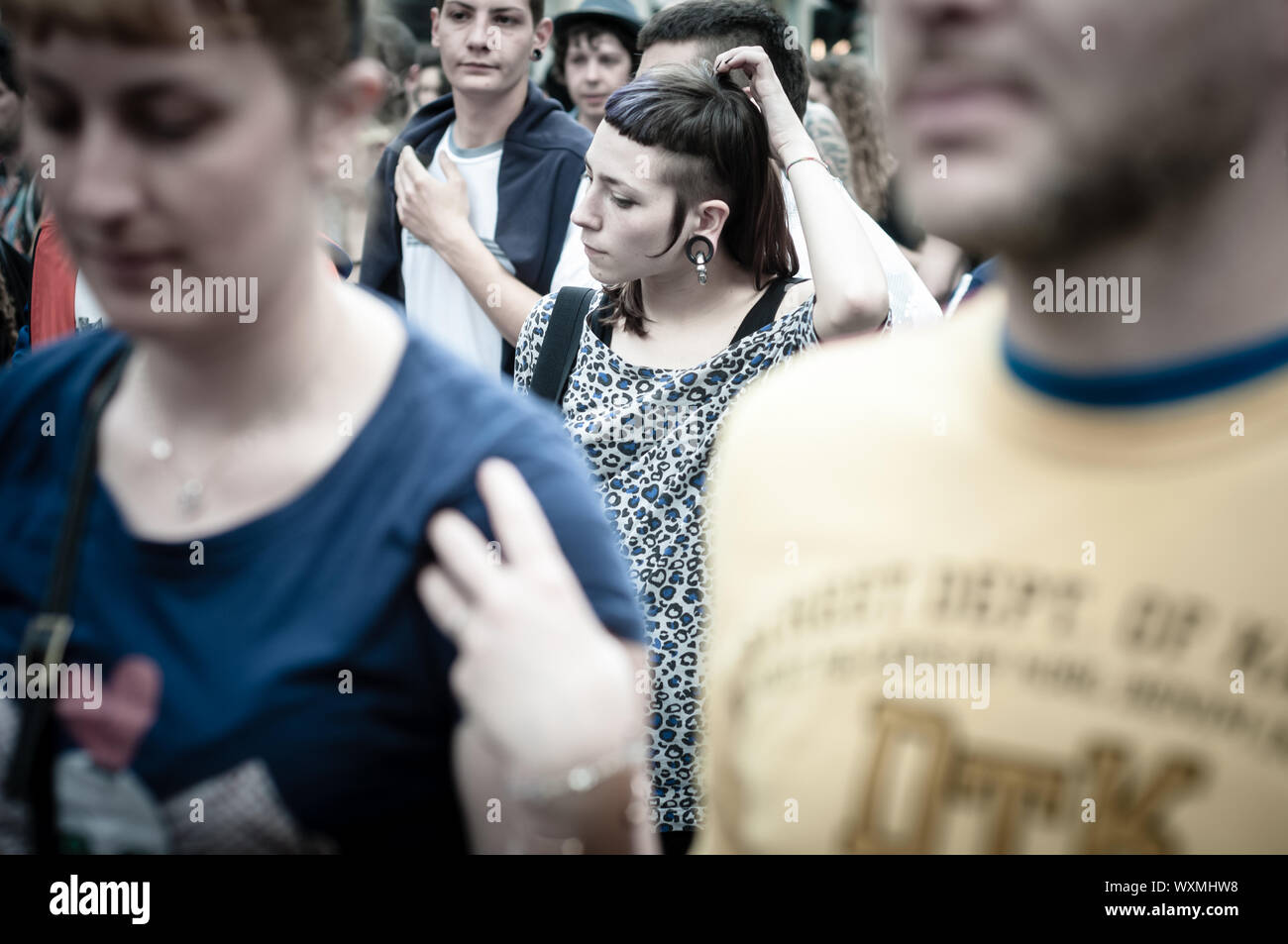 MILAN, ITALY - MAY 1: labor day held in Milan on May 1, 2013. Every ...