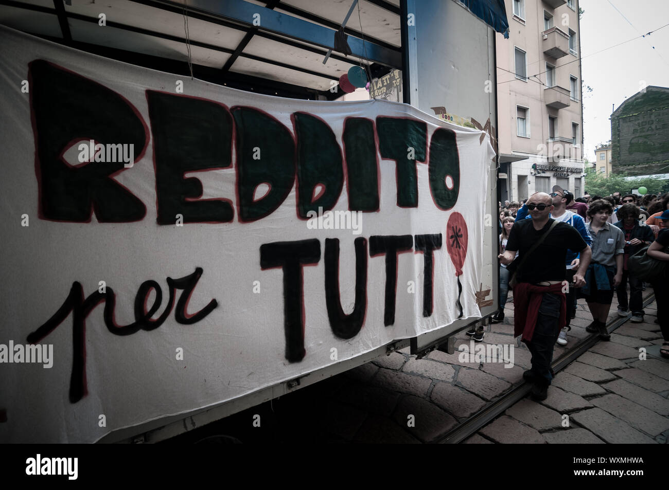 MILAN, ITALY - MAY 1: labor day held in Milan on May 1, 2013. Every ...