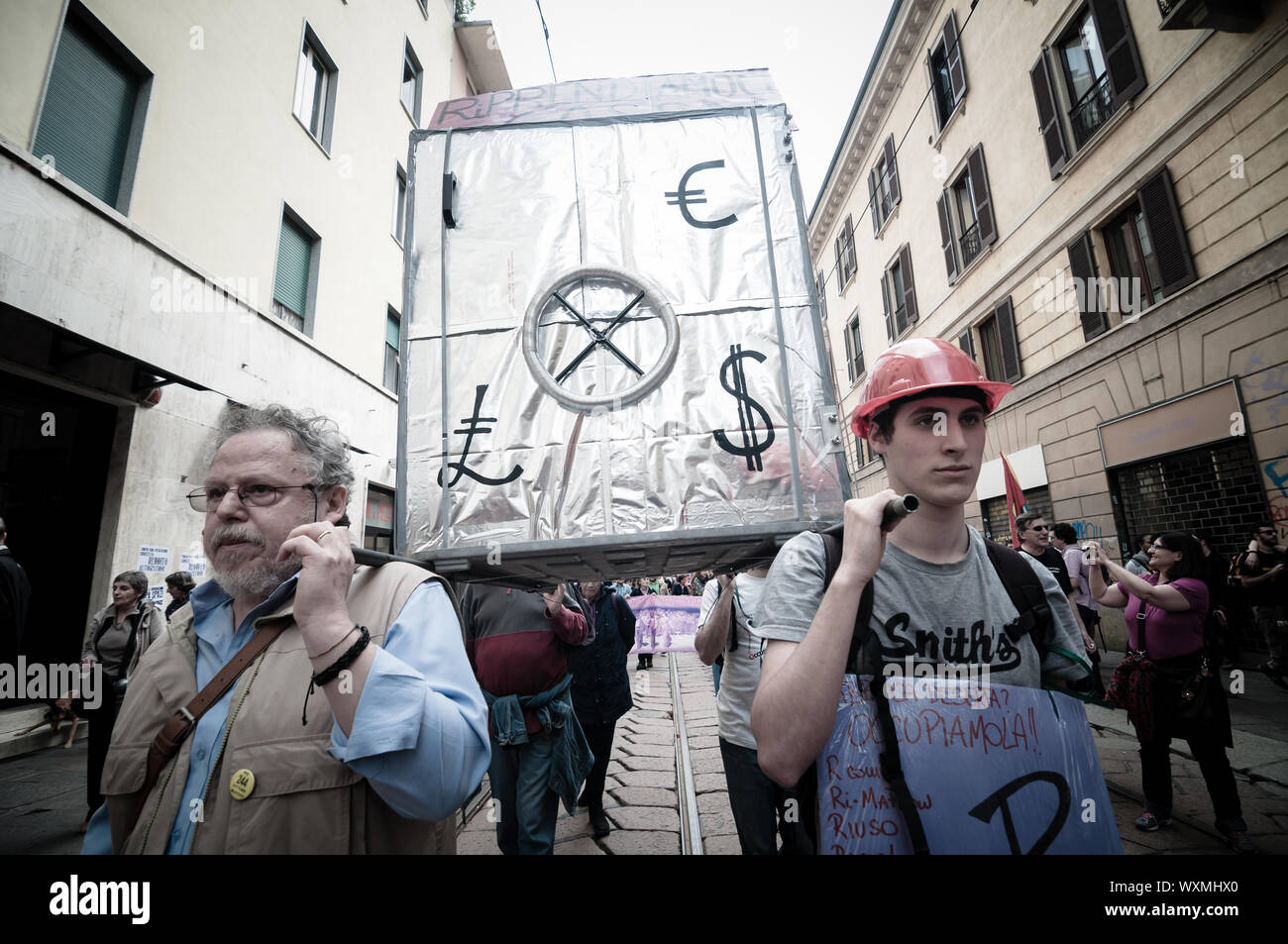 MILAN, ITALY - MAY 1: labor day held in Milan on May 1, 2013. Every ...
