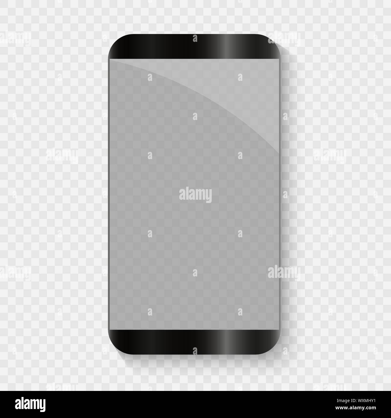 Modern smart phone. White screen for mockup, isolated Stock Vector ...
