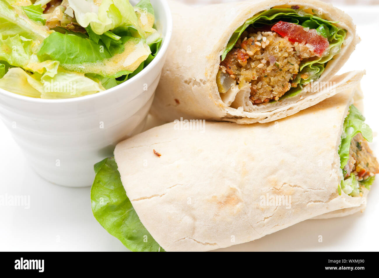 falafel pita bread roll wrap sandwich traditional arab middle east food ...