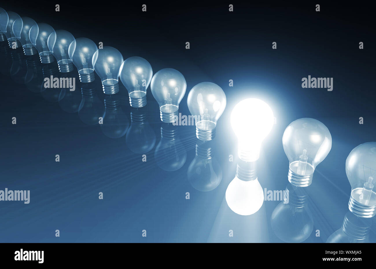 Innovation with Special Light Bulb Lit As Concept Stock Photo - Alamy