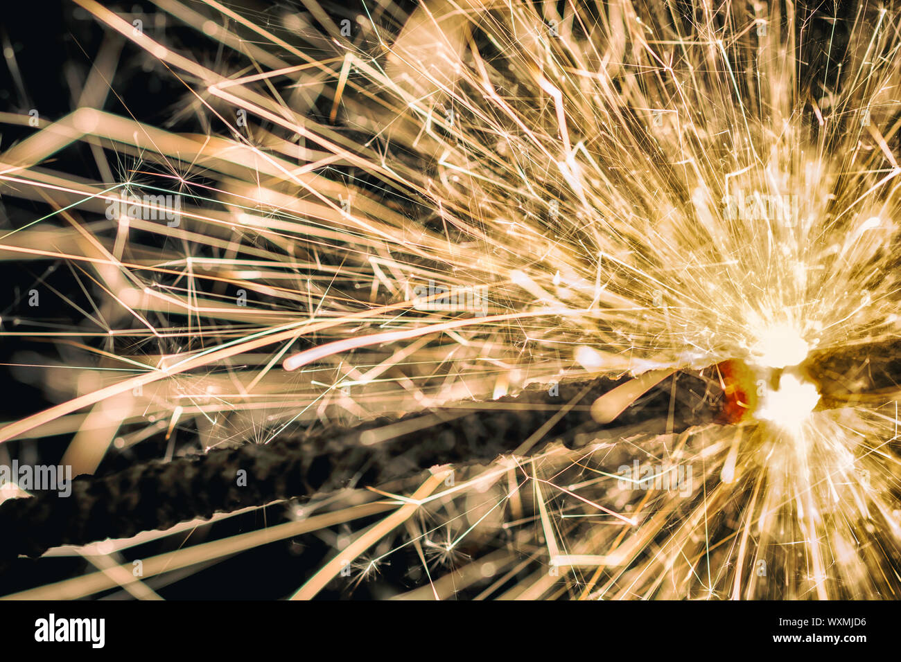 Detailed shot of the sparkling sparkler Stock Photo - Alamy