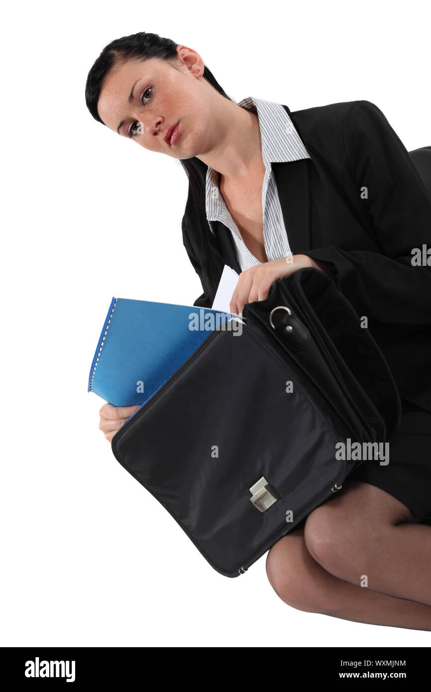 Businesswoman briefcase document isolated hi-res stock photography and ...