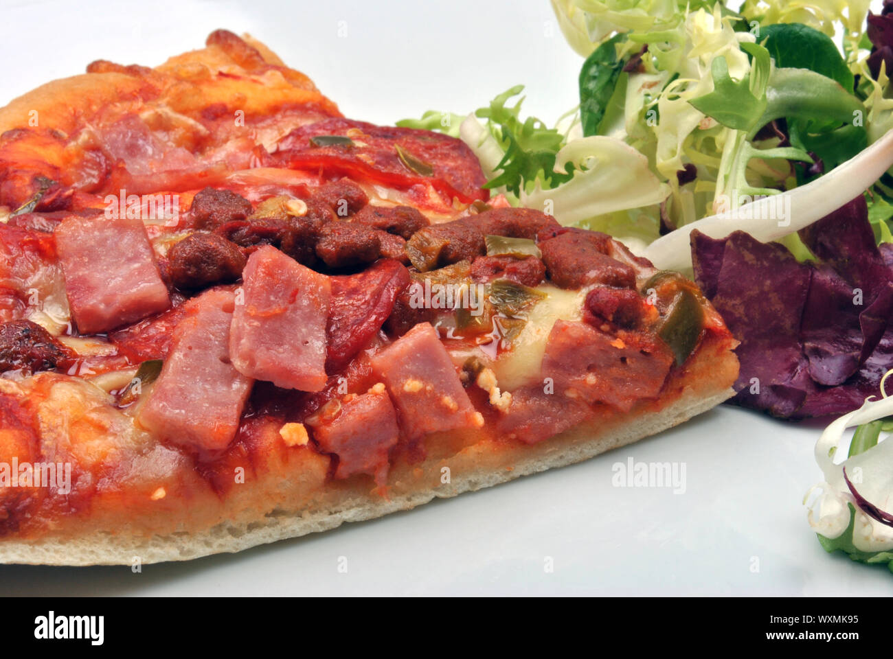 home made italian pizza with ham and cheese Stock Photo - Alamy