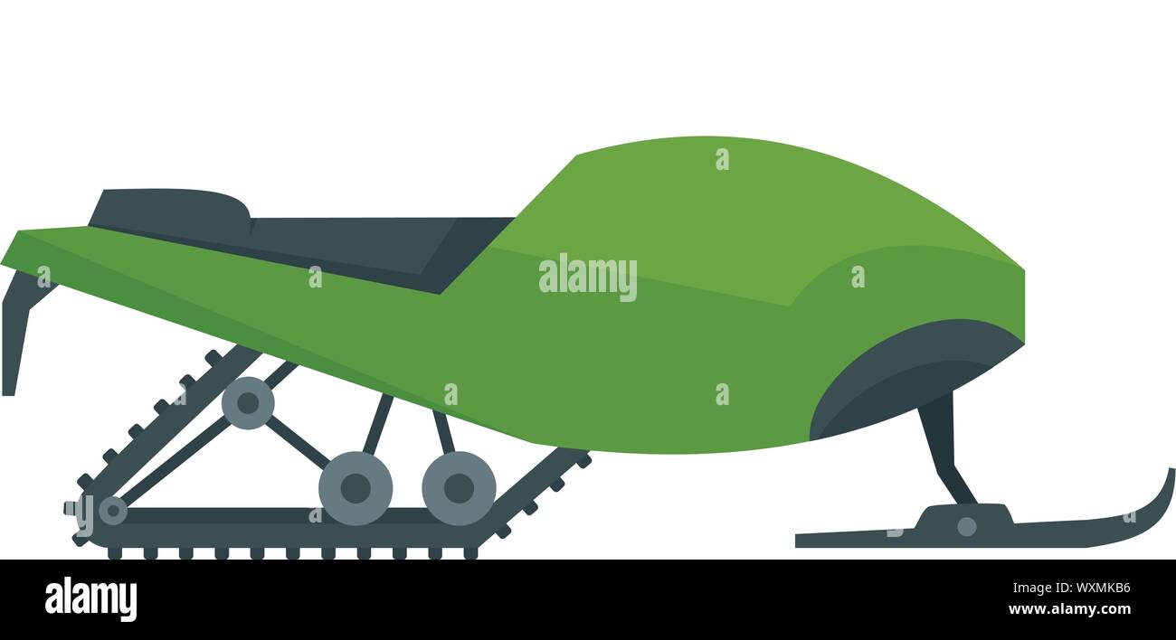 Mountain snowmobile icon. Flat illustration of mountain snowmobile ...