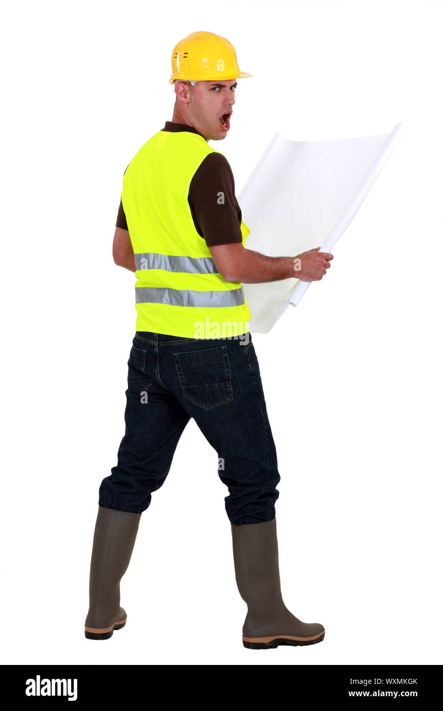 Angry foreman screaming Stock Photo - Alamy