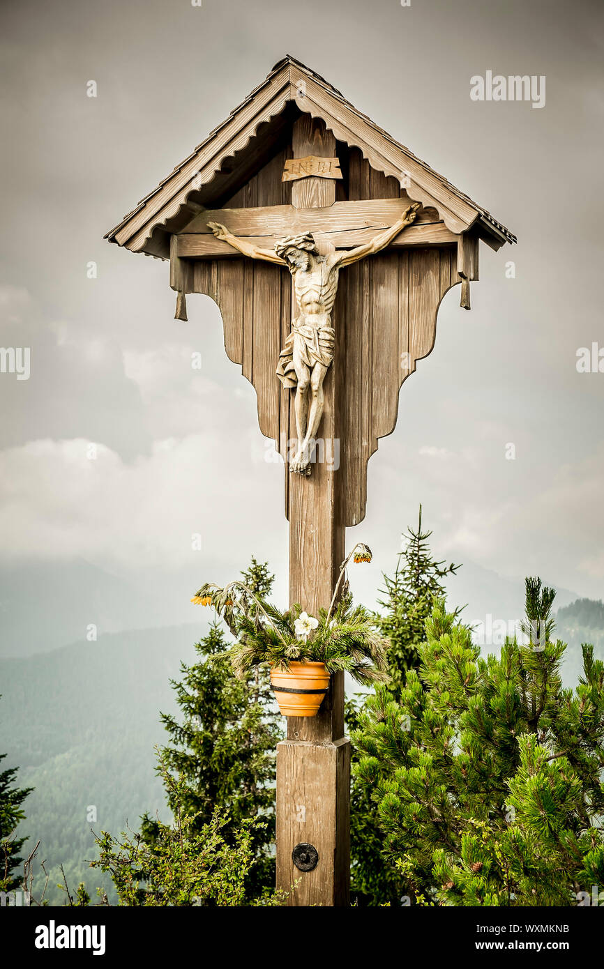 An image of a Jesus cross at Herzogstand Bavaria Germany Stock Photo ...