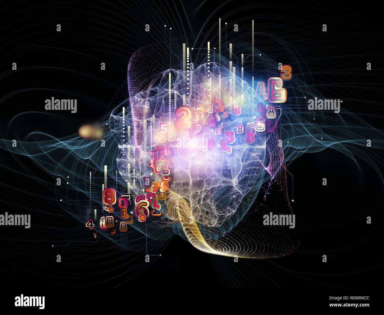 Interplay of numeric elements and fractal burst on the subject of ...