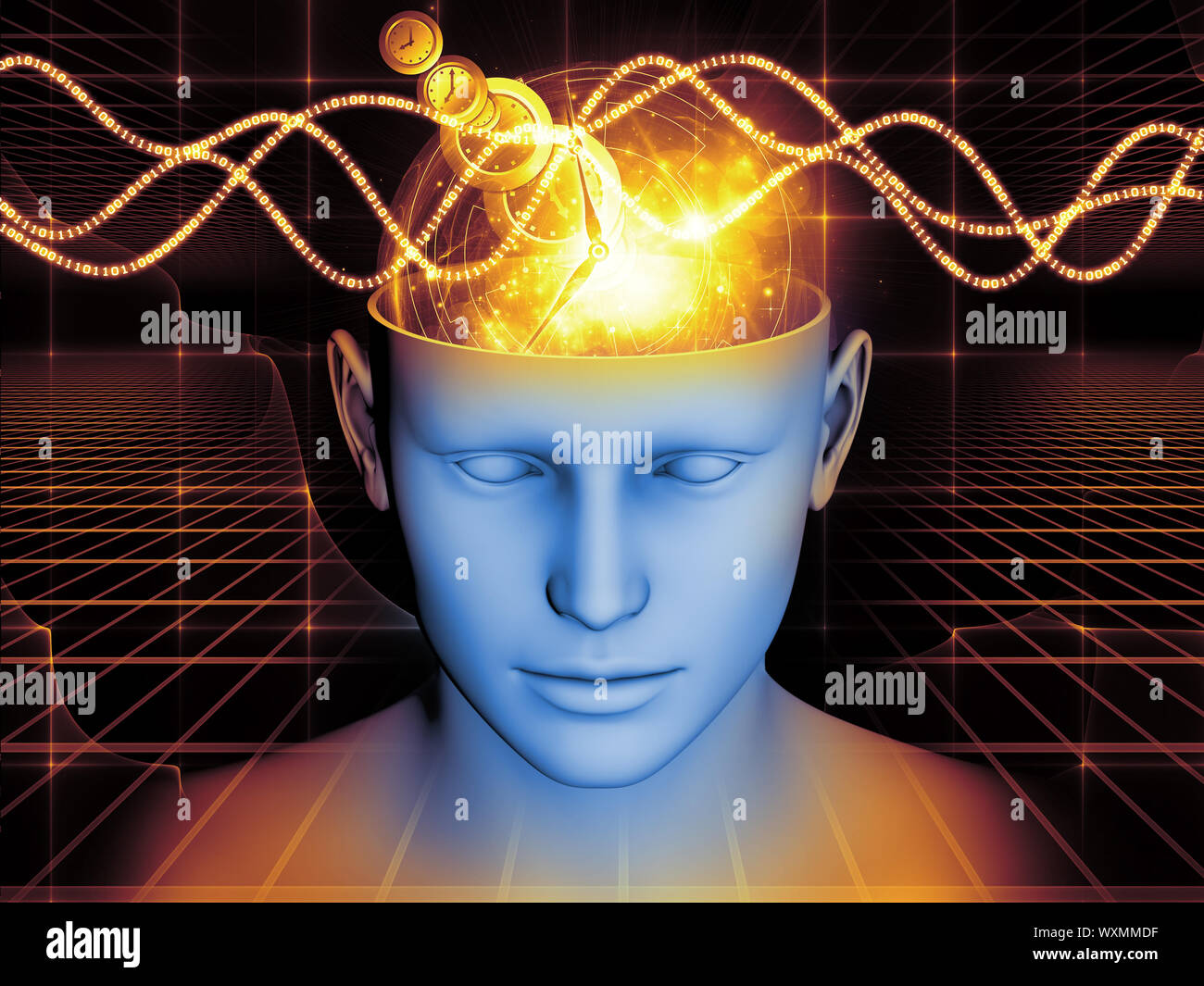 Backdrop of human head and symbolic elements to complement your design ...