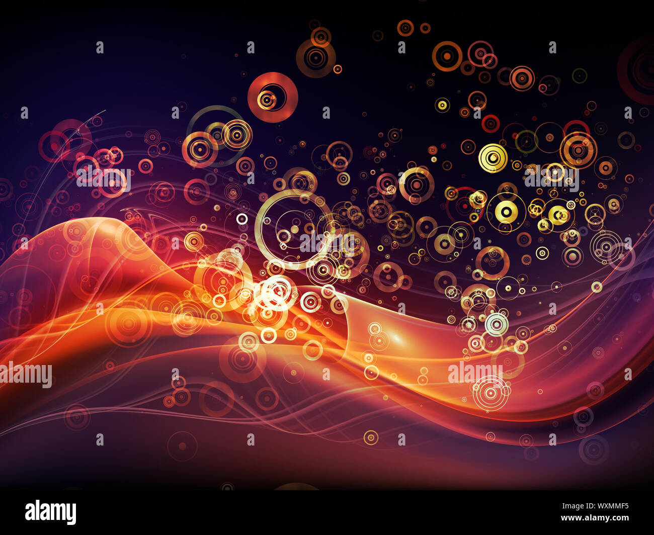 Fractal Wave series. Backdrop composed of fractal sine waves and color ...