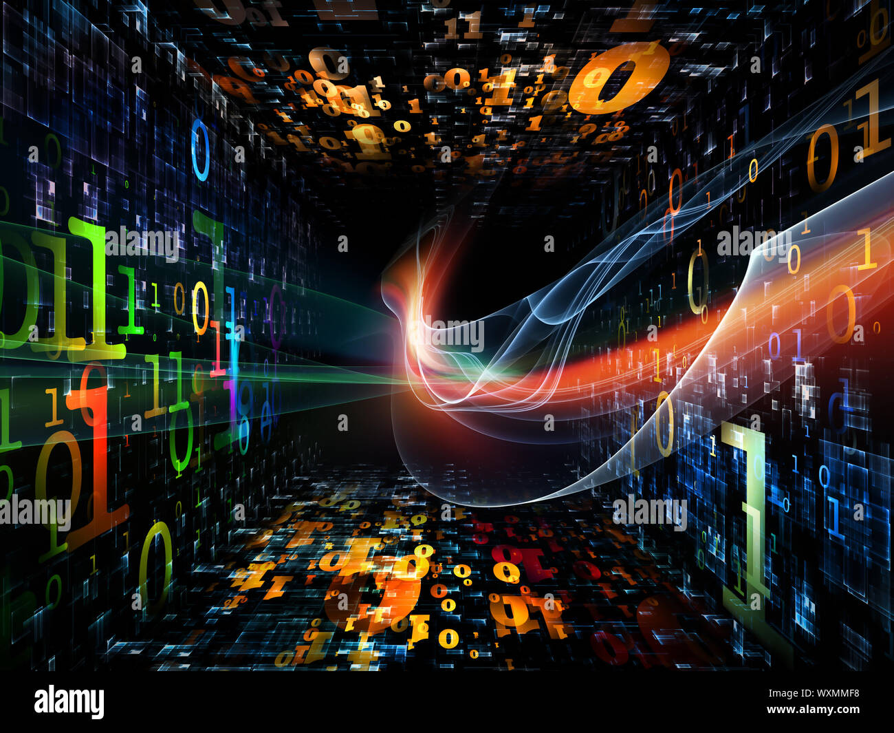 Number Tunnel series. Interplay of colorful numbers and light waves in ...