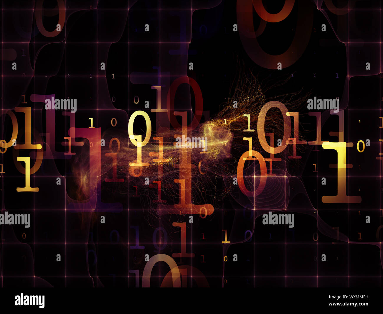 Number in Space series. Artistic abstraction composed of numbers ...