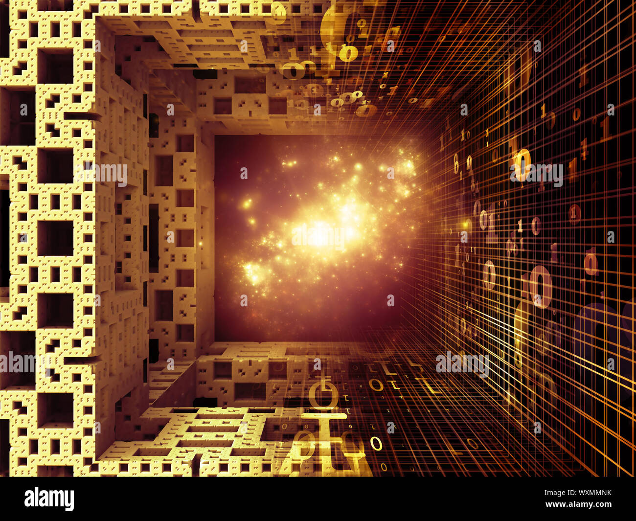 Fractal Realms series. Background design of fractal elements, grids and ...