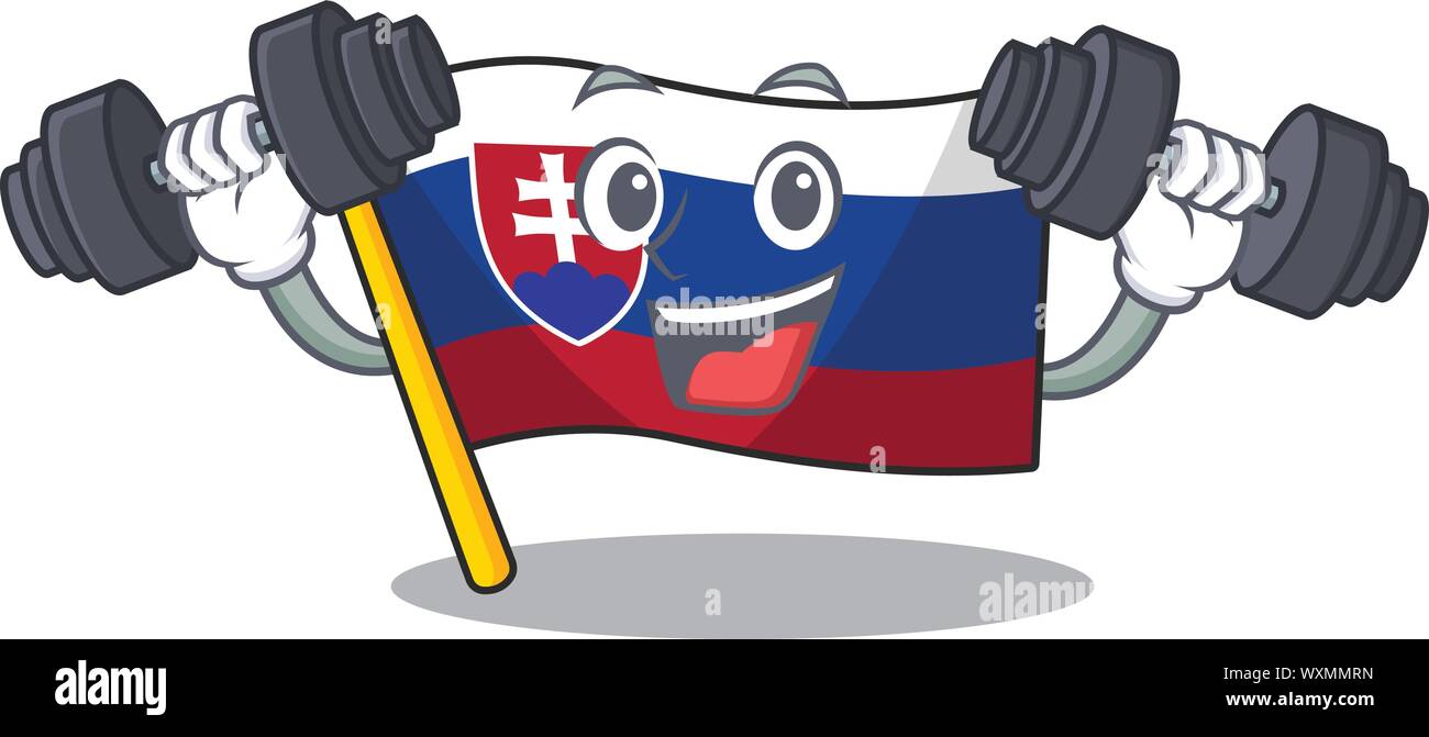 Fitness slovakia cartoon flag fluttering on pole Stock Vector Image ...