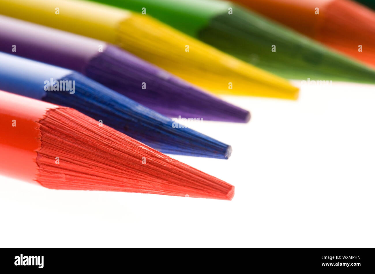 Collection of colorful pens over white background Stock Photo - Alamy