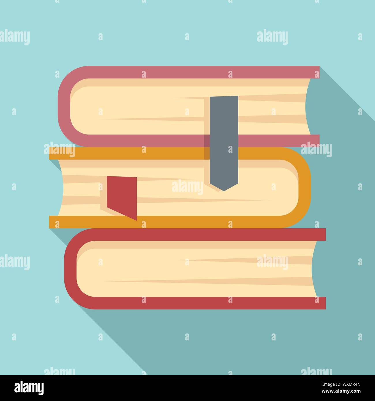 Law book stack icon. Flat illustration of law book stack vector icon ...